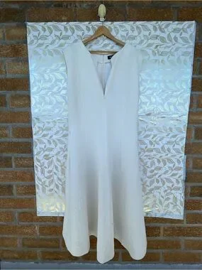 ME+EM | Dresses | Meem Cream Jacquard Floral Midi Dress 2 Quiet Luxury ...